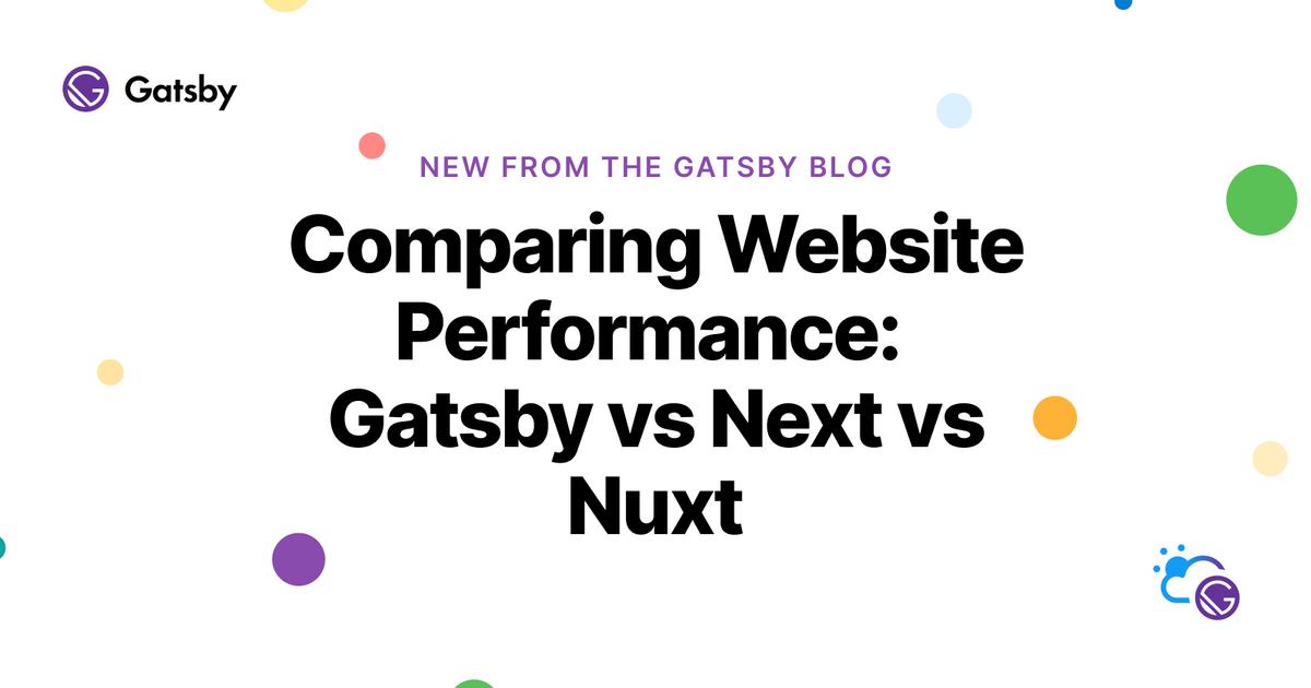 Comparing website performance: Gatsby vs Next vs Nuxt | Gatsby