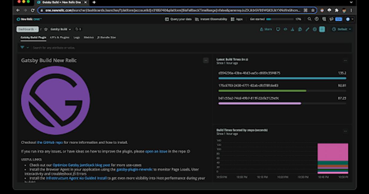 Gatsby New Relic Build Analytics Plugin | Gatsby