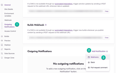 Outgoing Notifications | Gatsby